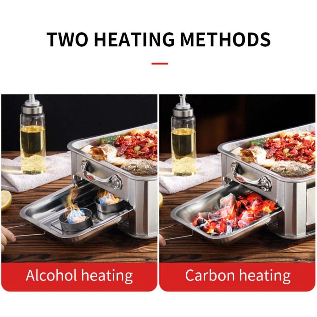 40cm Portable Stainless Steel Outdoor Chafing Dish BBQ Fish Stove Grill ...