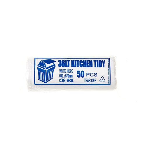Kitchen Tidy Bin Liner 36 Litre White | Bulk Buys